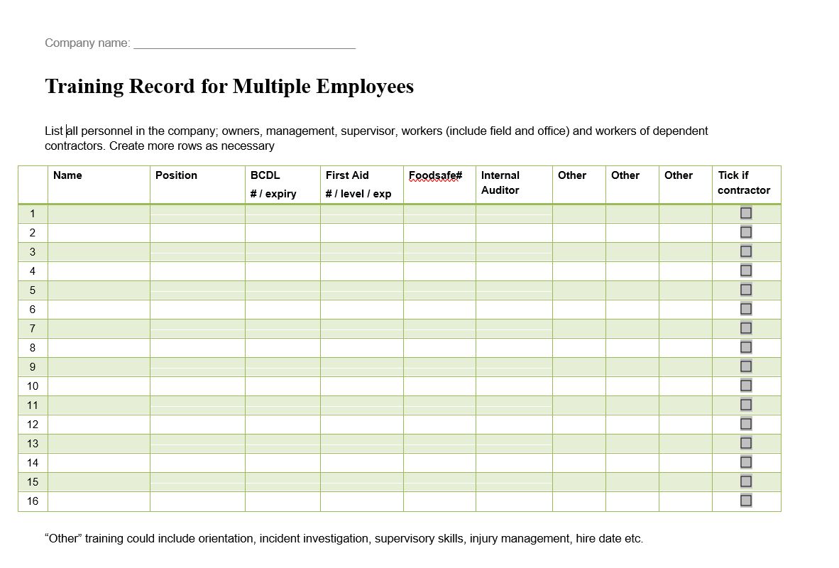 Training Records | go2HR Resources