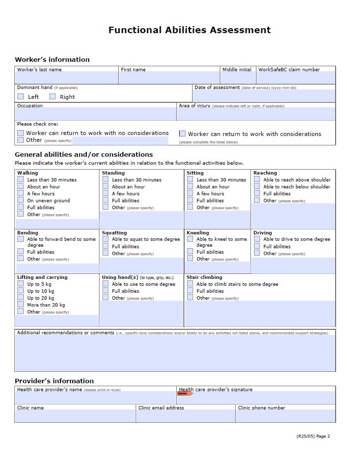Functional Abilities Assessment: Template for Employers | go2HR
