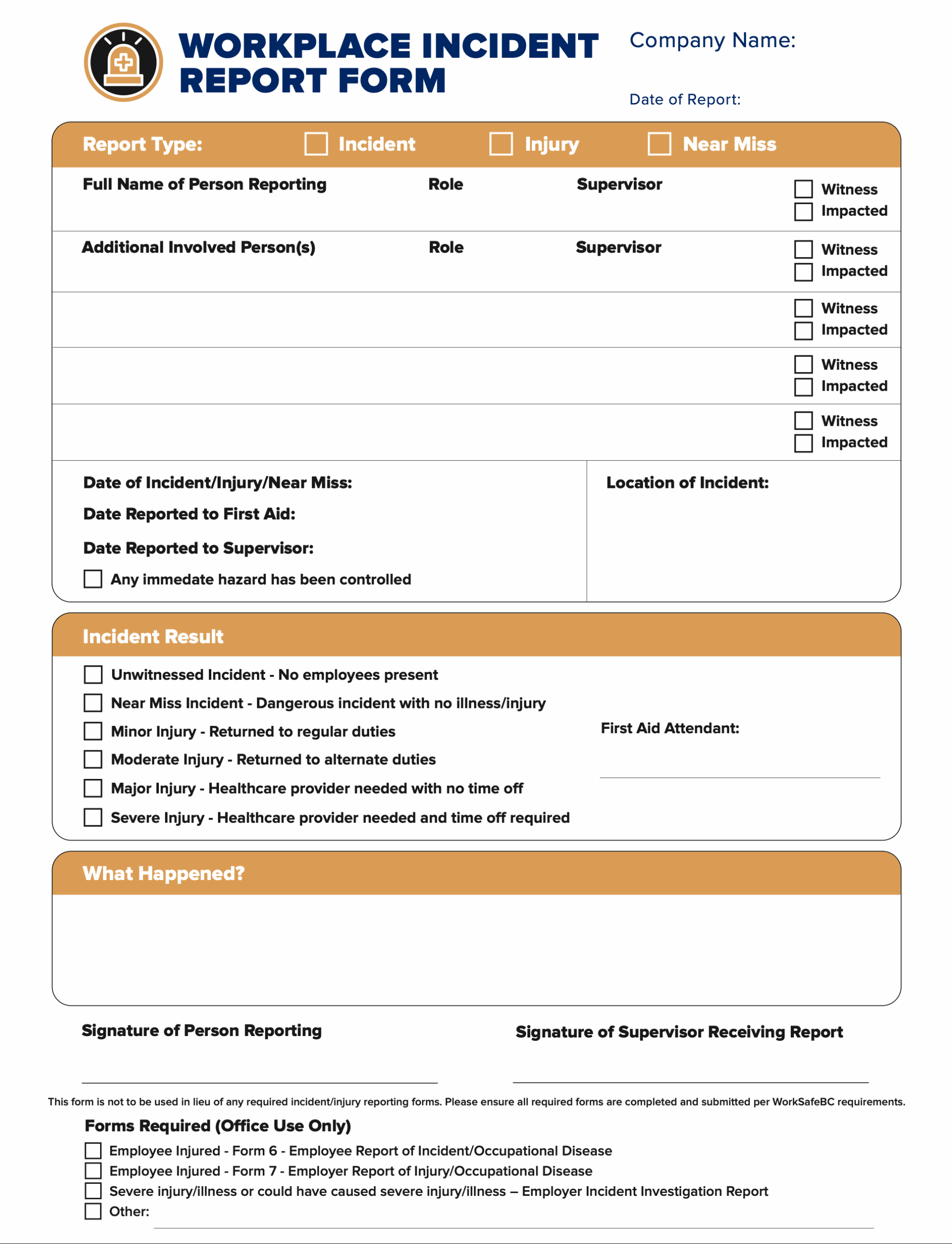 HS Incident Report Form | go2HR